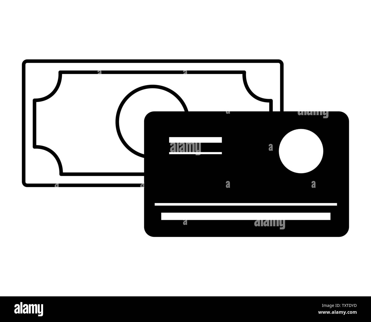 bank card and banknote on white background Stock Vector Image & Art - Alamy