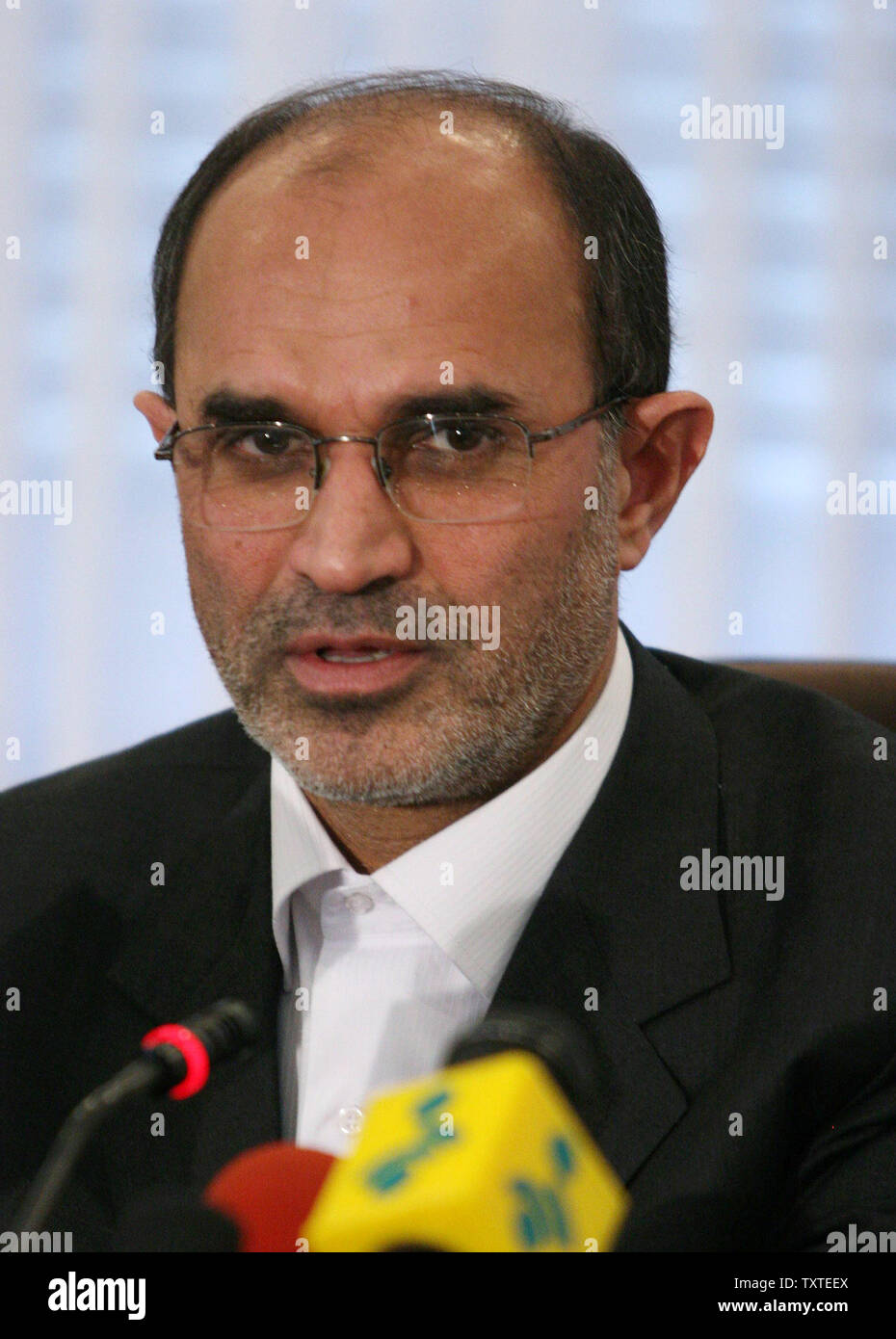 Iran's acting Oil Minister Gholam Hossein Nozari speaks during a press ...