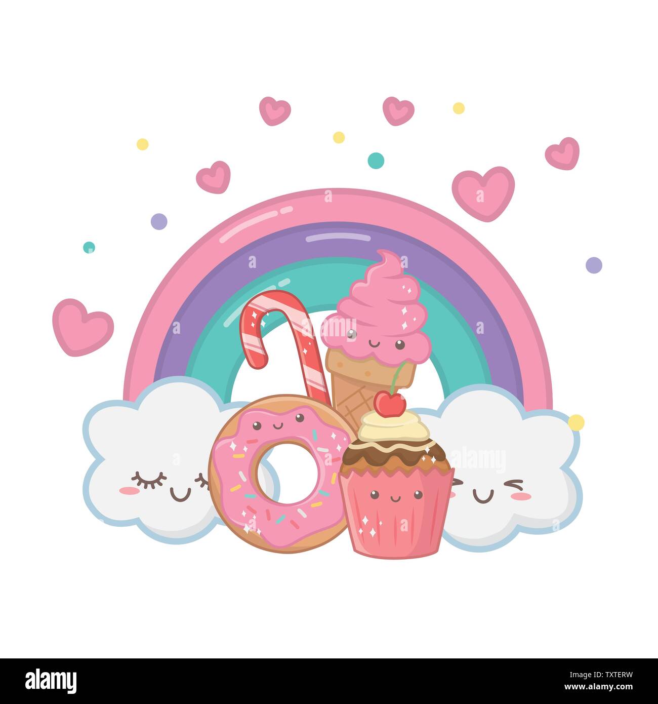 Sweet food design, dessert sugar delicious snack and tasty theme Vector ...