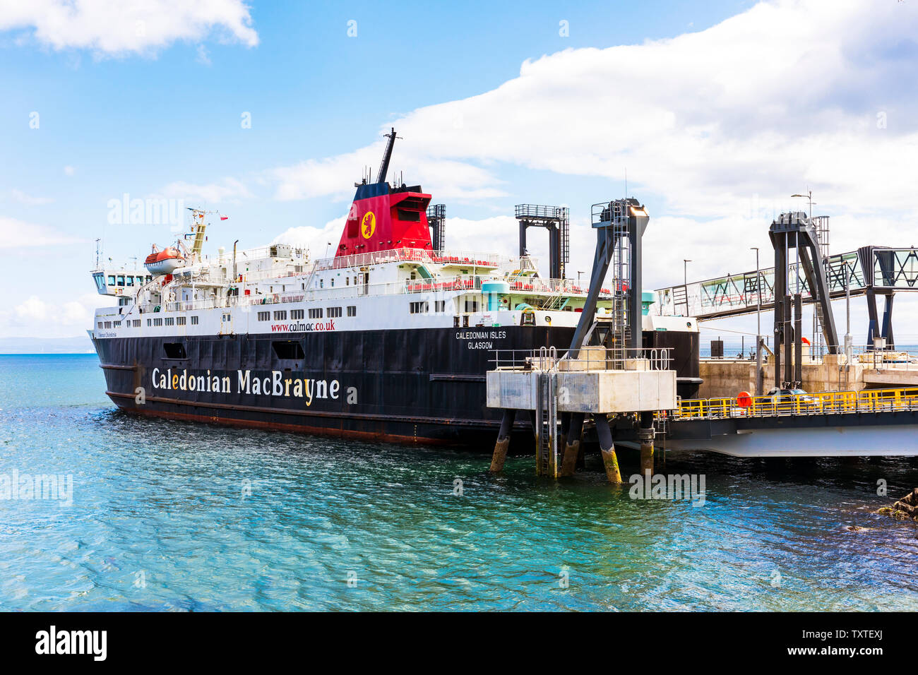 Caledonian Isles, a car ferry owned by Caledonian MacBrayne berthed at ...