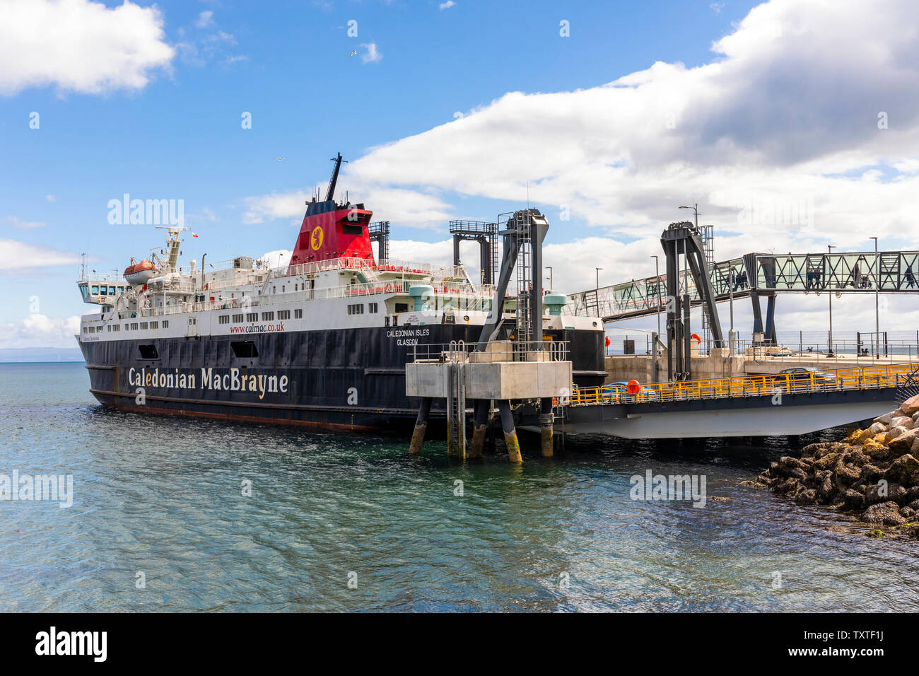 Caledonian Isles, a car ferry owned by Caledonian MacBrayne berthed at ...
