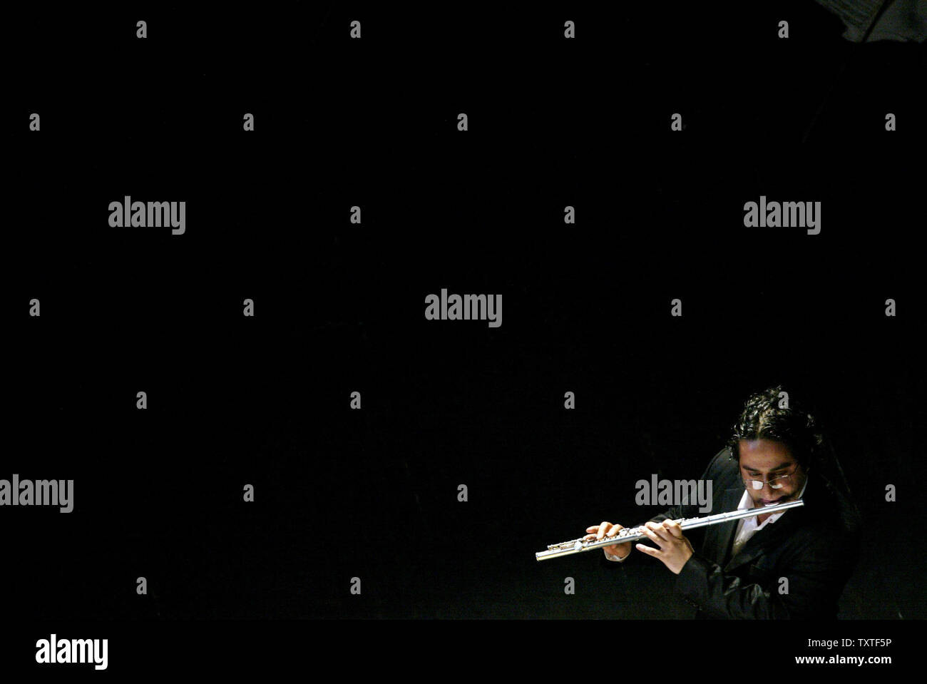 Iranian Hamid Mohseni plays flute at the 23rd International Fajr Music ...