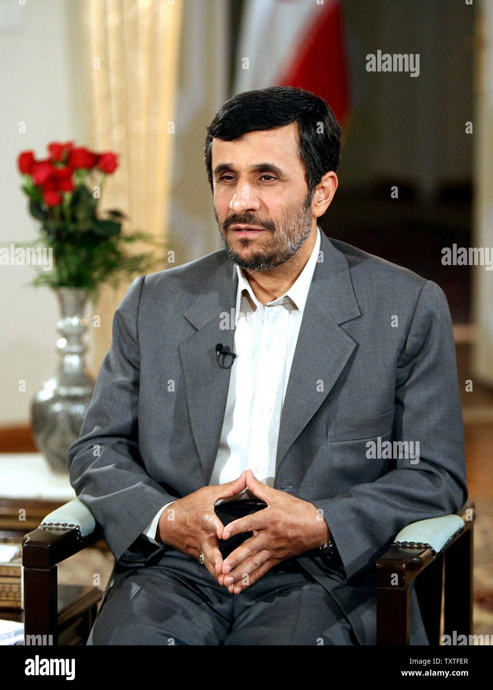Iran's President Mahmoud Ahmadinejad speaks during an interview about ...