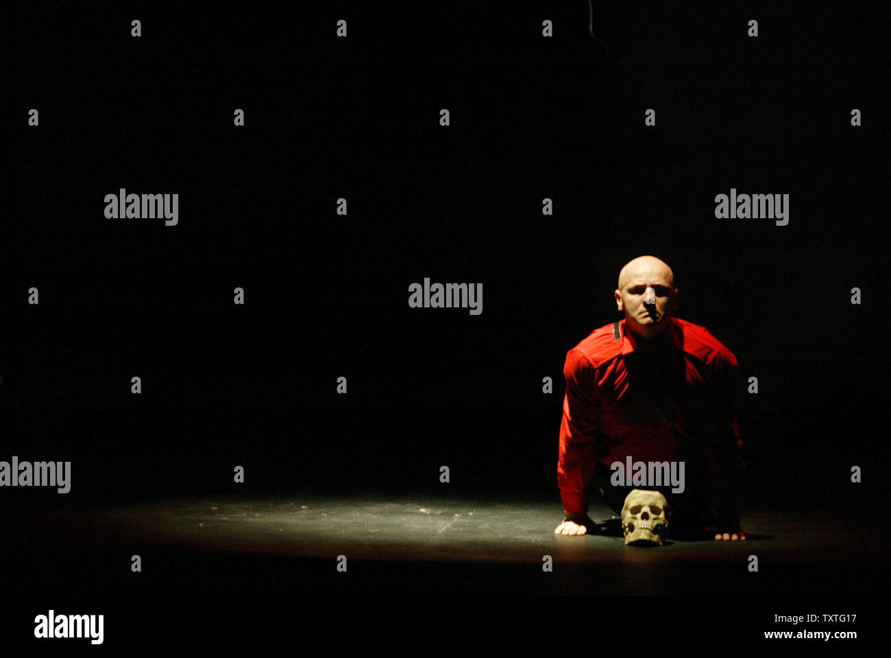 Serbian theater actor Zdenko Kozik performs in Painted In Frost drama ...