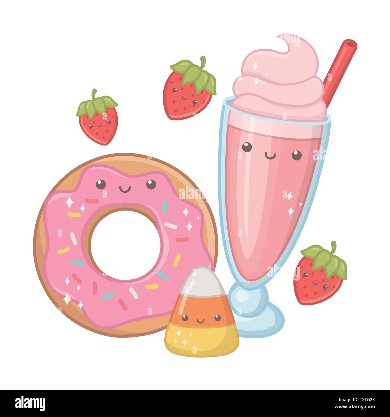 Sweet food design, dessert sugar delicious snack and tasty theme Vector ...
