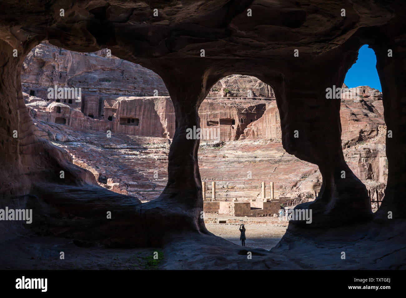 Theater in the Petra, Jordan Stock Photo - Alamy