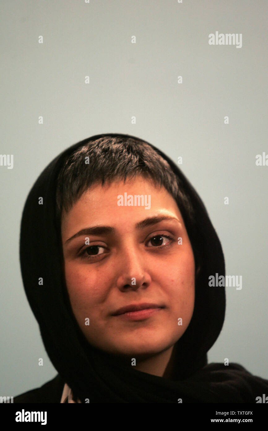 Iranian actress Baran Kowsari attends a press conference about her ...