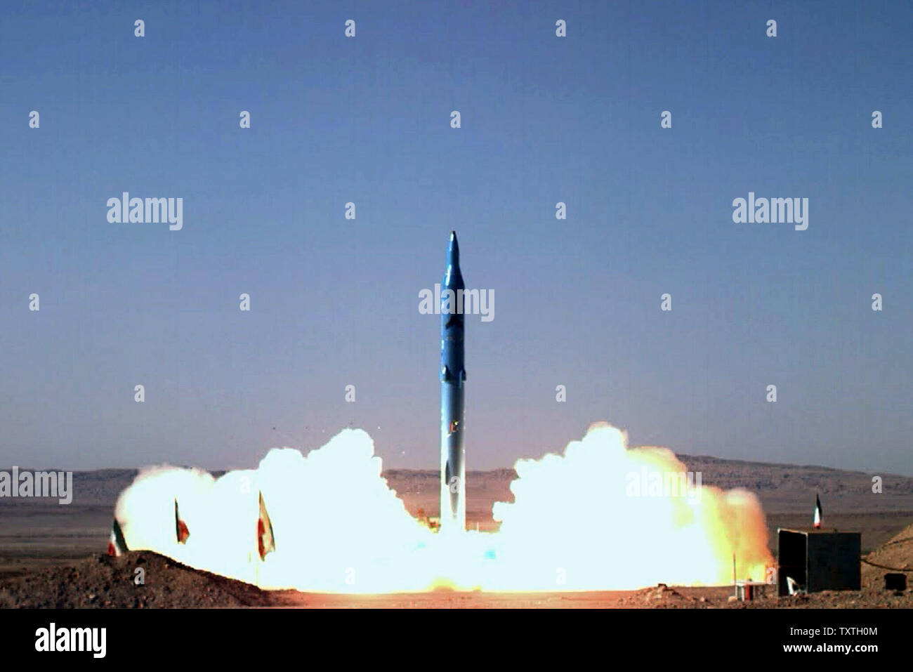 Iran's missile Sejil 2 is launched by Iranian armed forces in Semnan ...