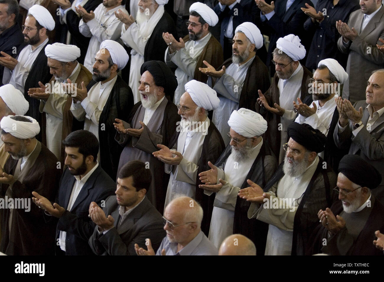 Iran's worshippers pray during Friday Prayer at Tehran University ...