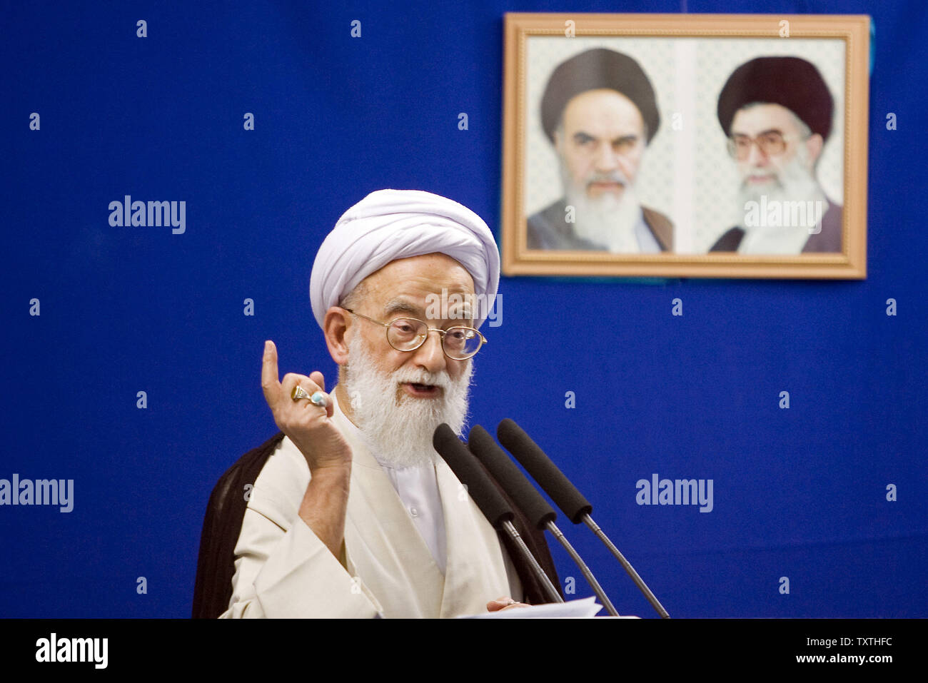 Top Iranian cleric Mohammad Emami Kashani speaks during Friday Prayer ...
