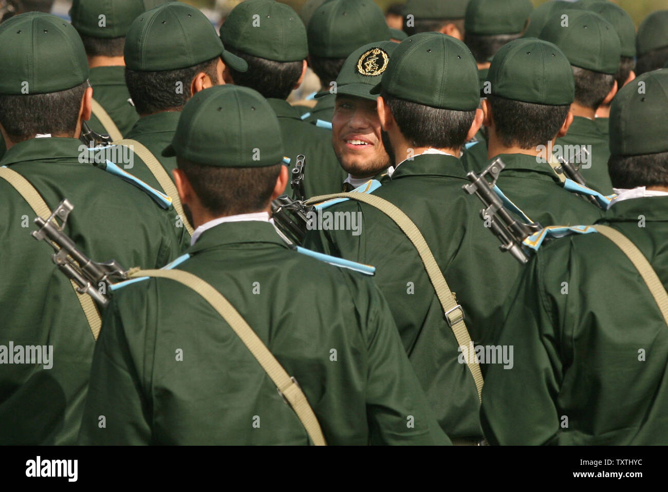 Iranian Army soldiers march on September 21, 2009 during a military ...