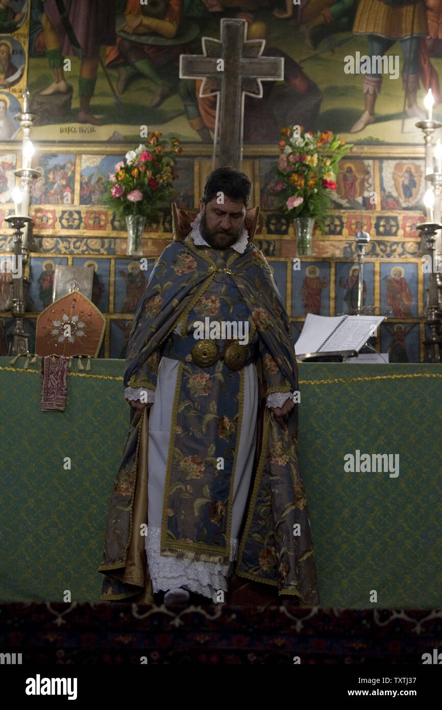 A priest leads a church service for Iranian Christians on the first day ...