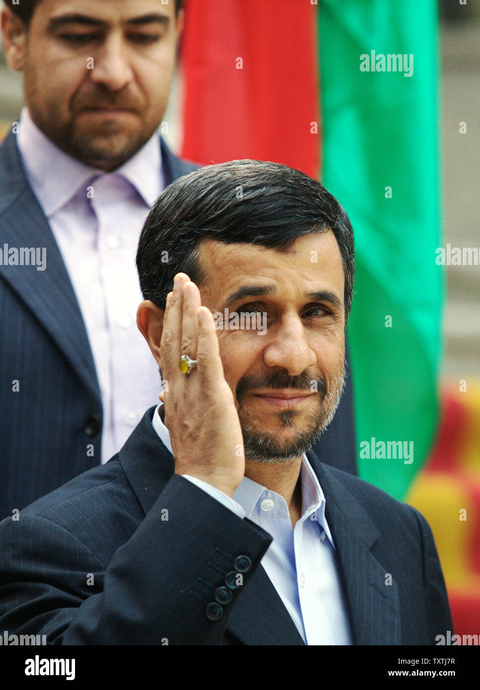 Iran's President Mahmoud Ahmadinejad gestures before his visit with ...
