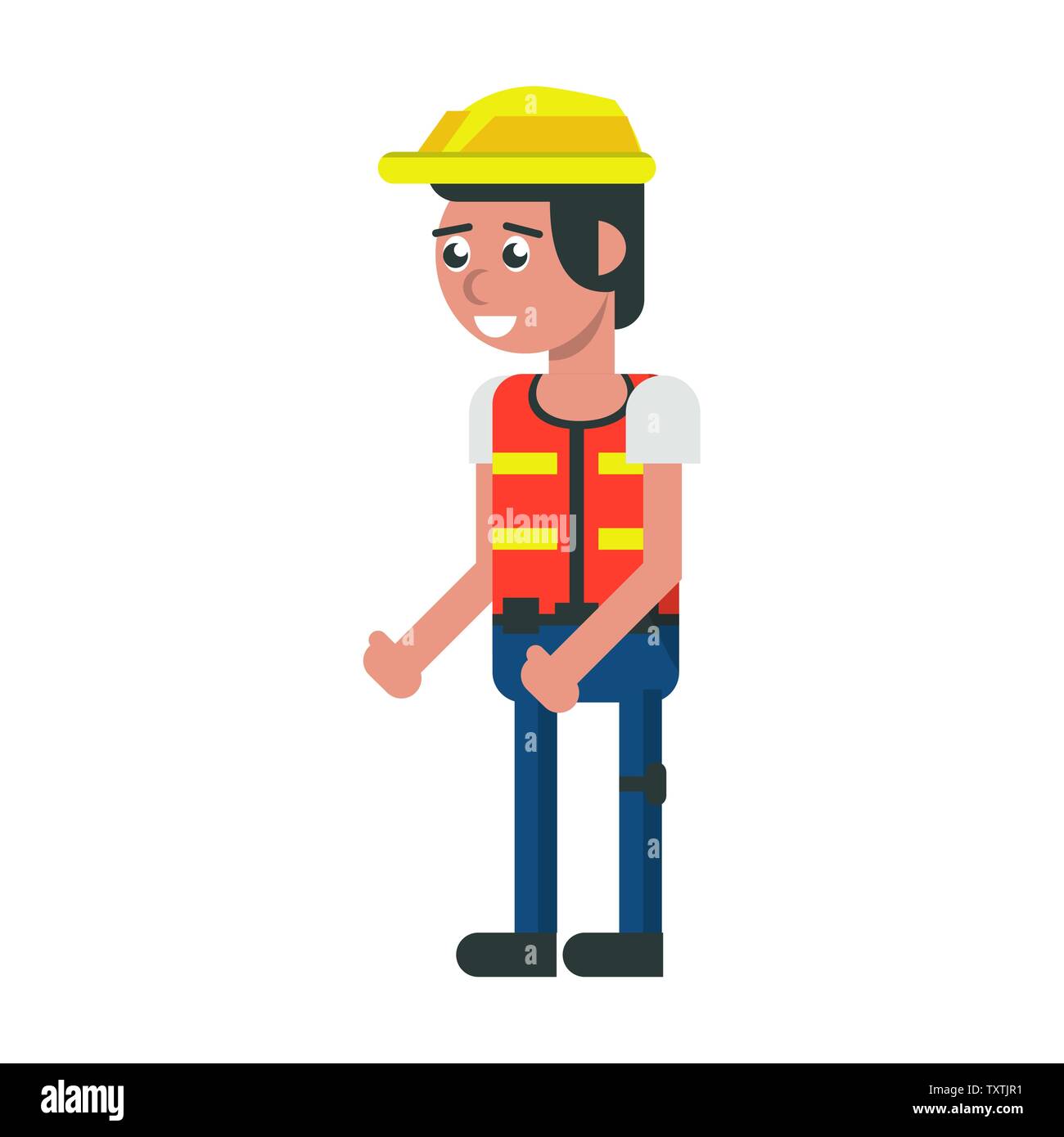 Construction worker smiling cartoon isolated Stock Vector Image & Art ...