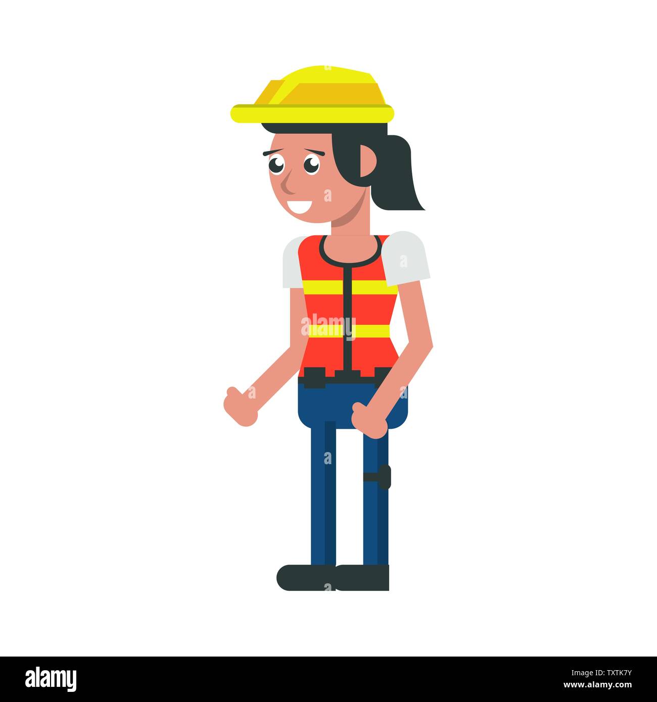 Construction worker smiling cartoon isolated Stock Vector Image & Art ...