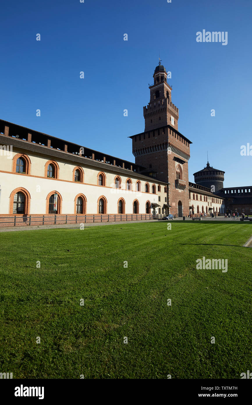 The Filarete tower of the Sforza Castle, Milan, Italy Stock Photo - Alamy