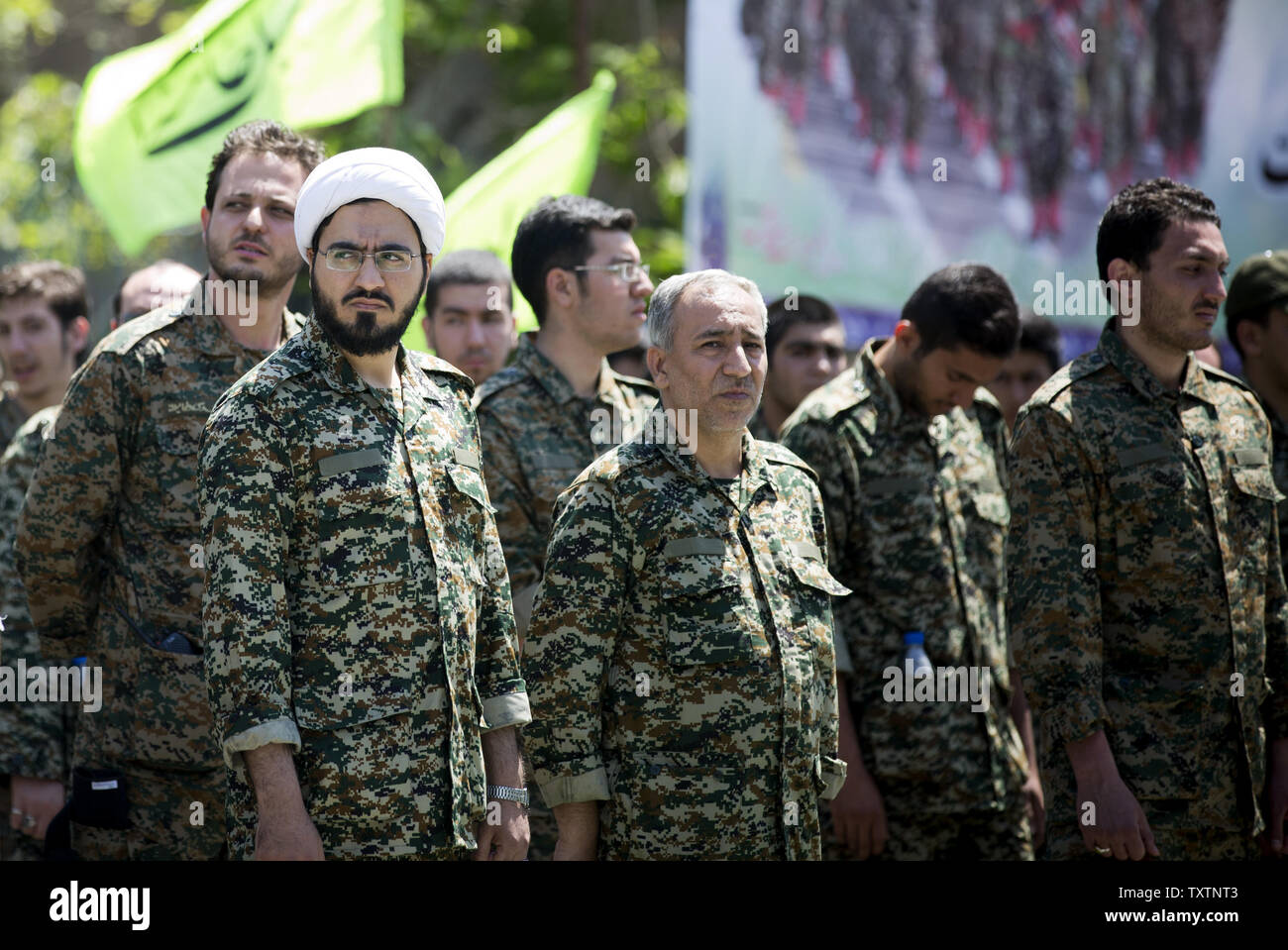 Members of the Basij militia attend a parade in Tehran, Iran on April ...