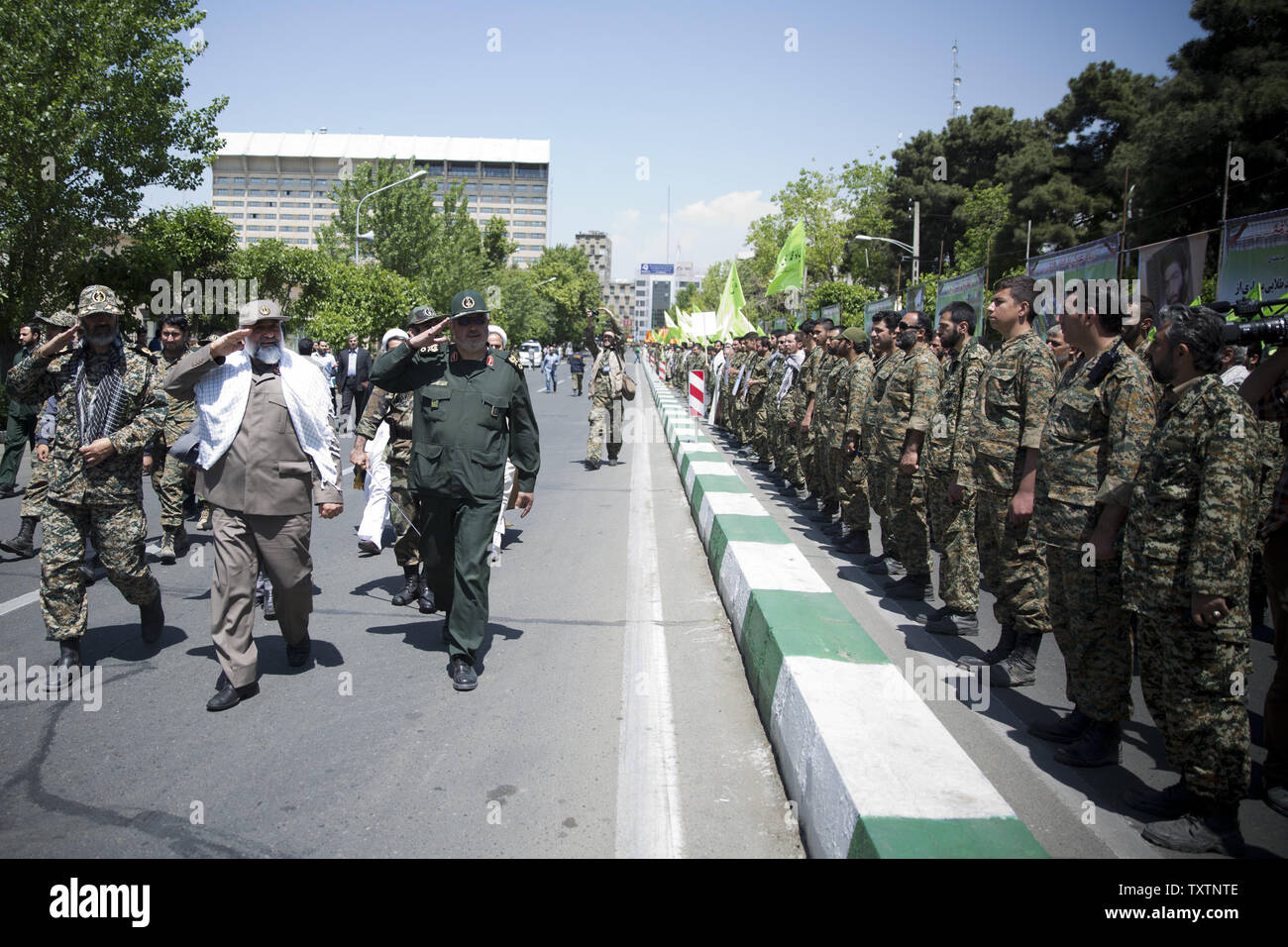 Members of the Basij militia attend a parade in Tehran, Iran on April ...