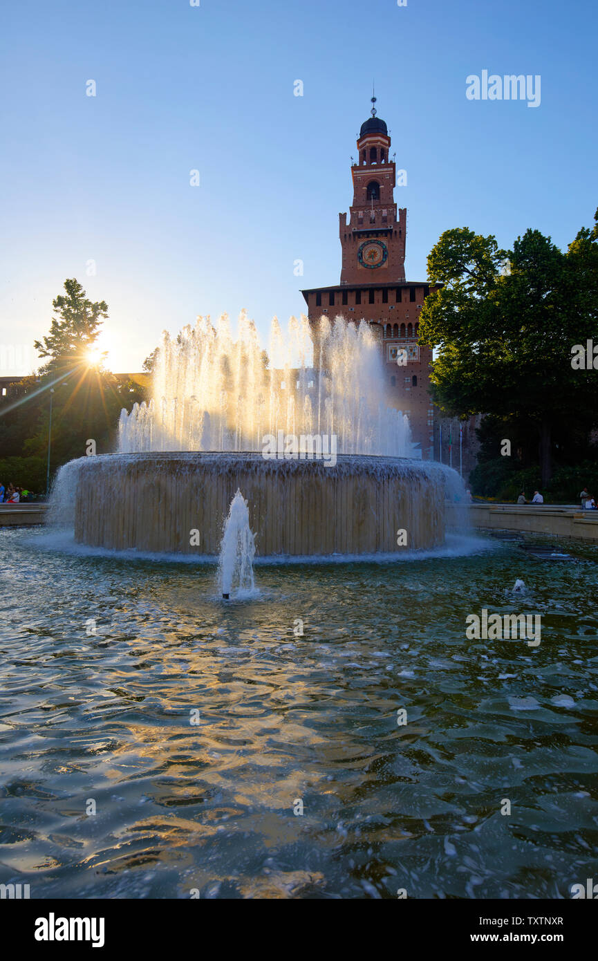 Milano castello sunset hi-res stock photography and images - Alamy