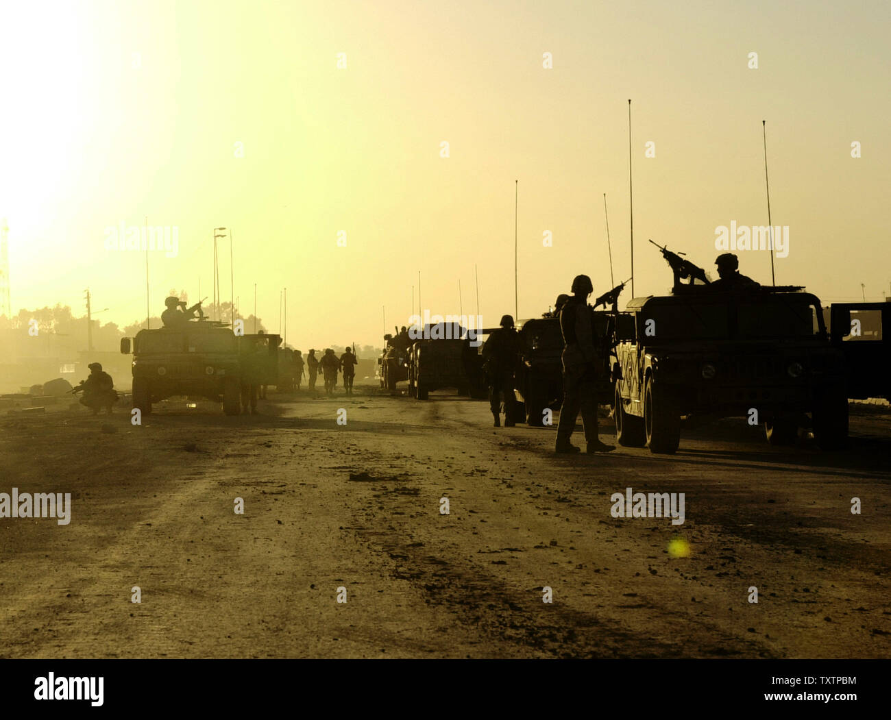 U.S. troops clash with anti-occupation forces on October 31, 2003 in ...