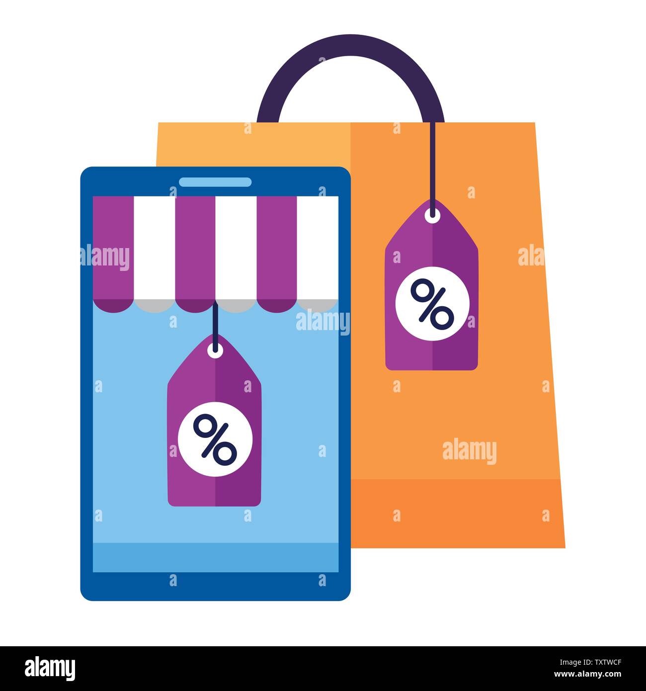 Shopping online prices Stock Vector Images - Alamy