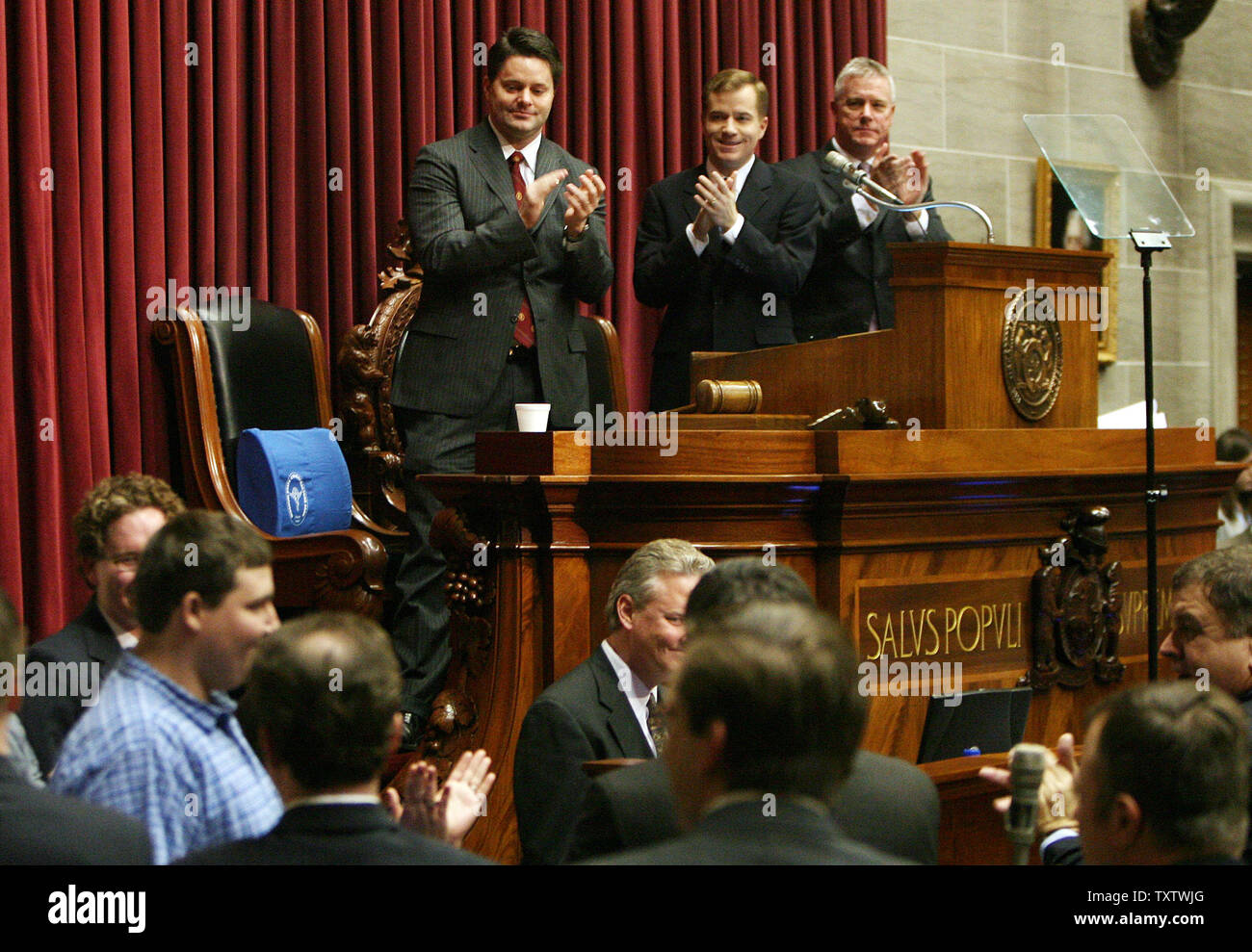 Missouri Governor Matt Blunt (C) Speaker of the House Rod Jetton (L ...