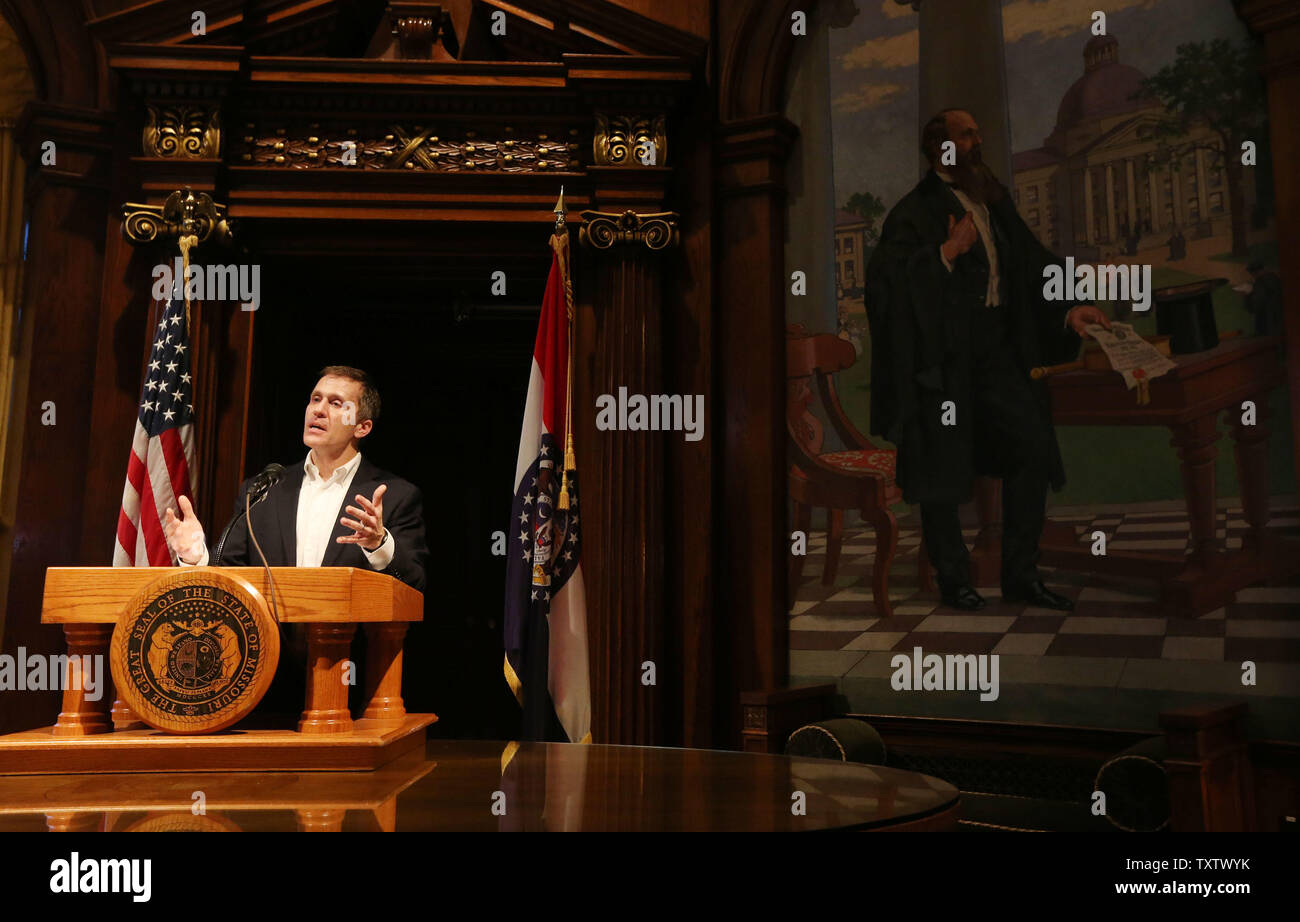 Missouri Governor Eric Greitens unveils the new state budget during a ...