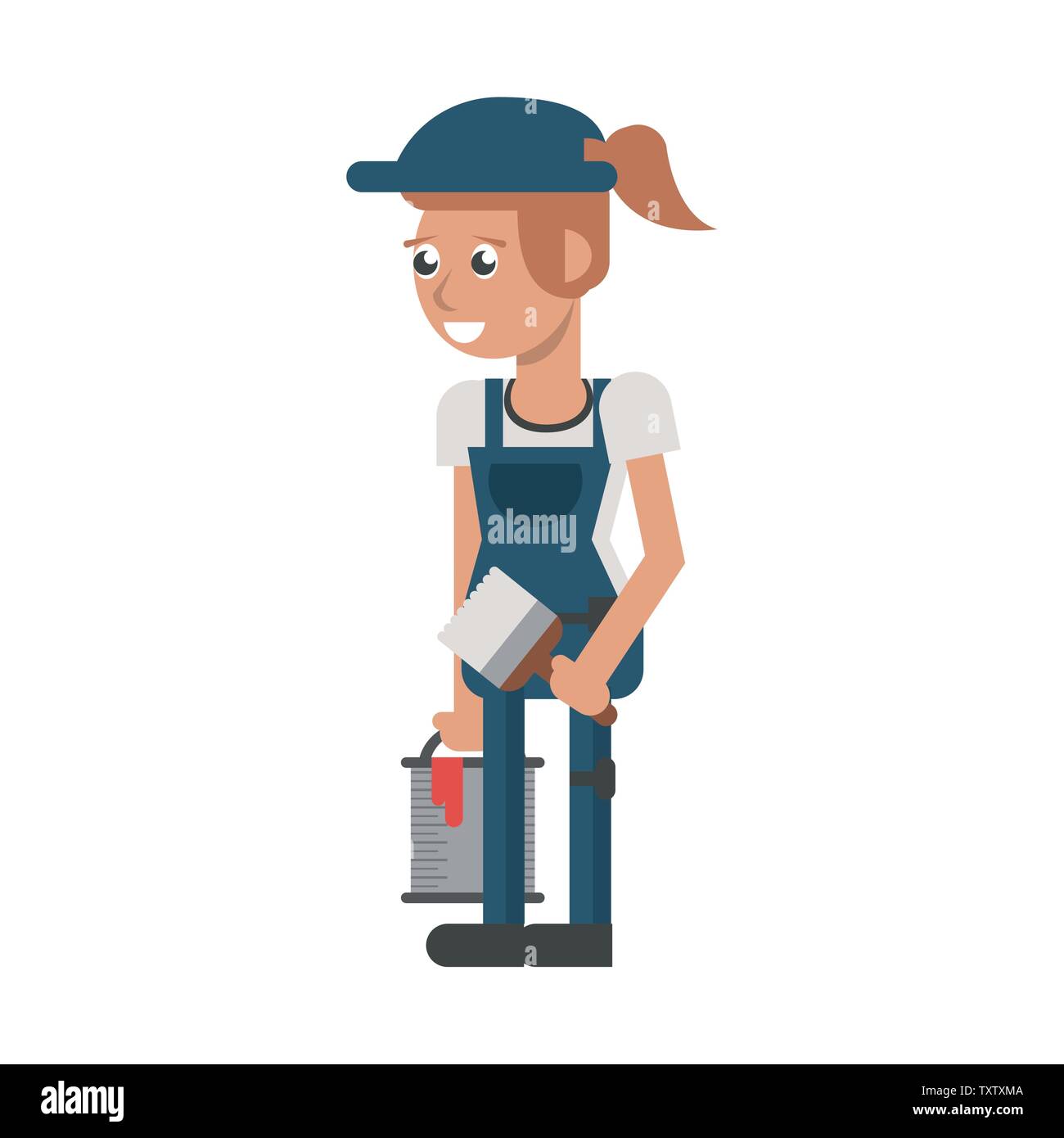 Construction worker smiling cartoon isolated Stock Vector Image & Art ...