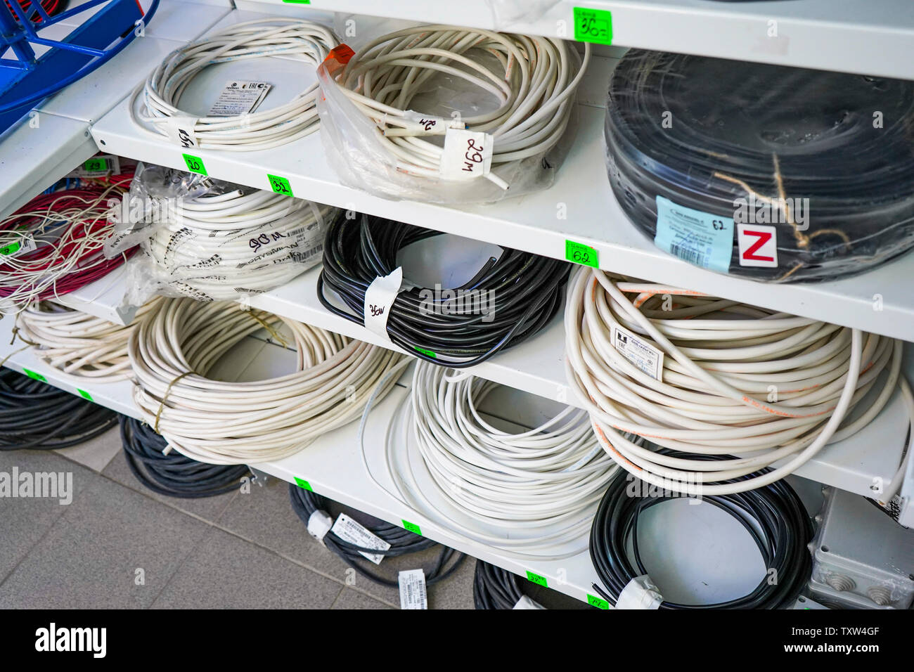 Long electrical cables hi-res stock photography and images - Alamy