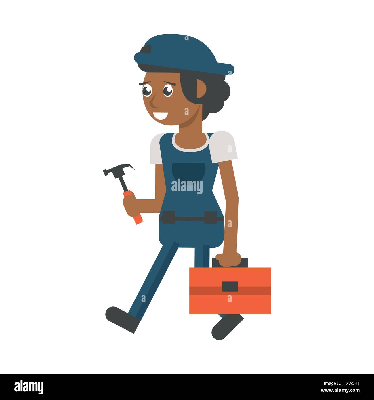Construction worker smiling cartoon isolated Stock Vector Image & Art ...