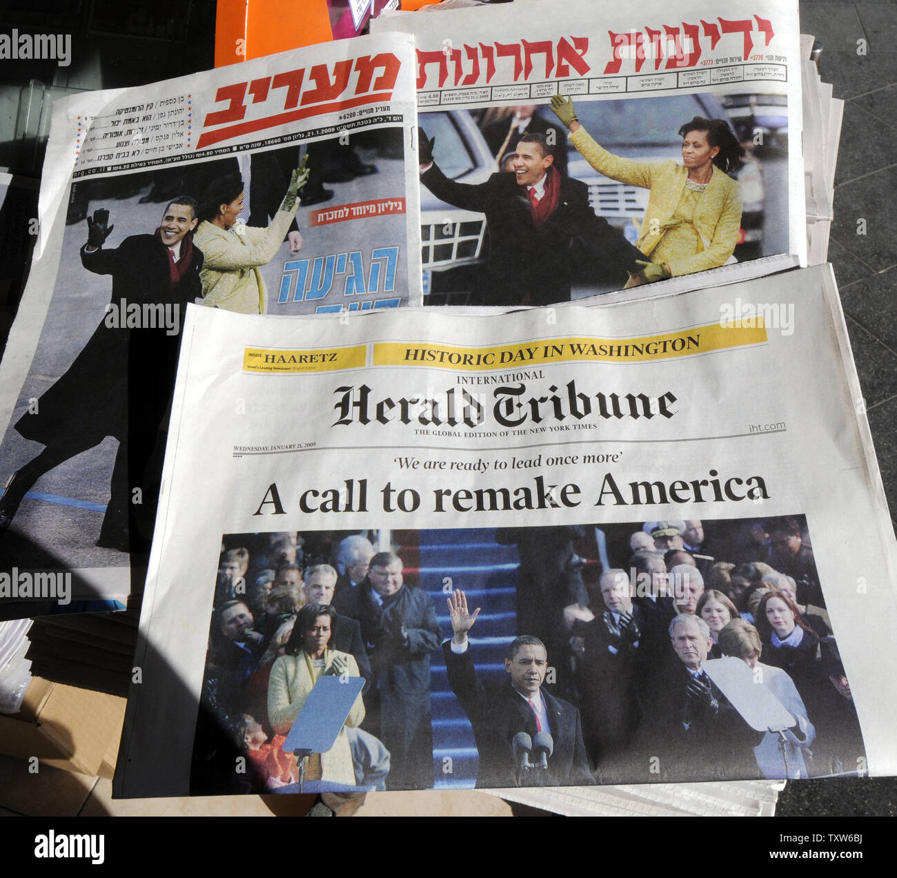 A Jerusalem newspaper stand sells Israeli and international newspapers ...