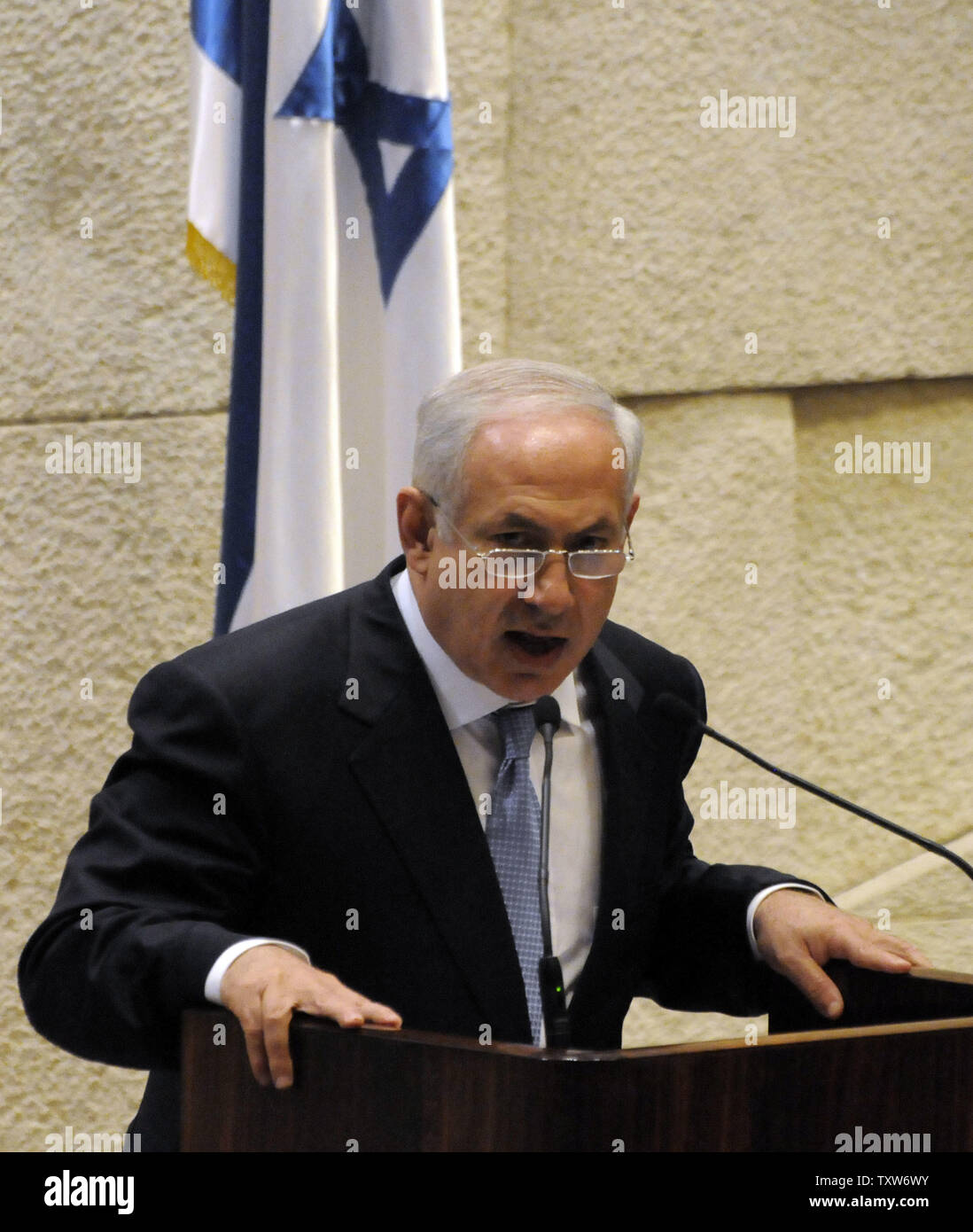 Israeli Prime Minister-Designate Benjamin Netanyahu presents his new ...