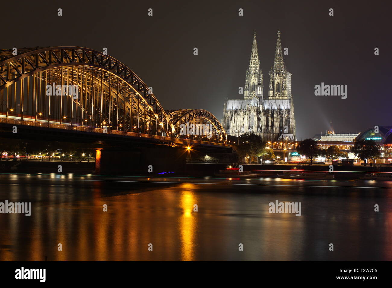 Cologne during Twilight Stock Photo - Alamy