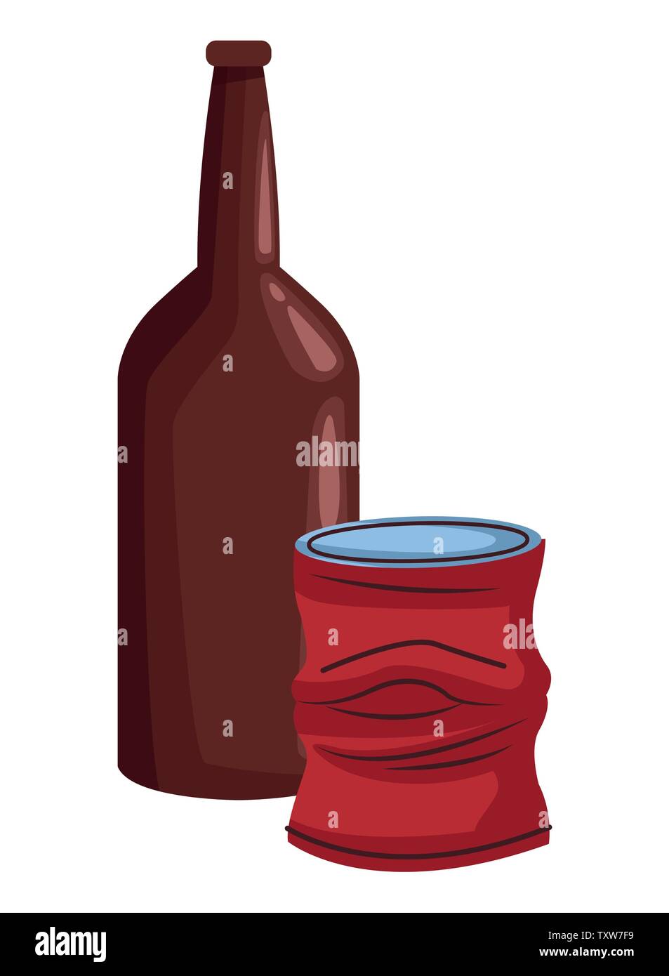 glass bottle and can icon cartoon Stock Vector Image & Art - Alamy