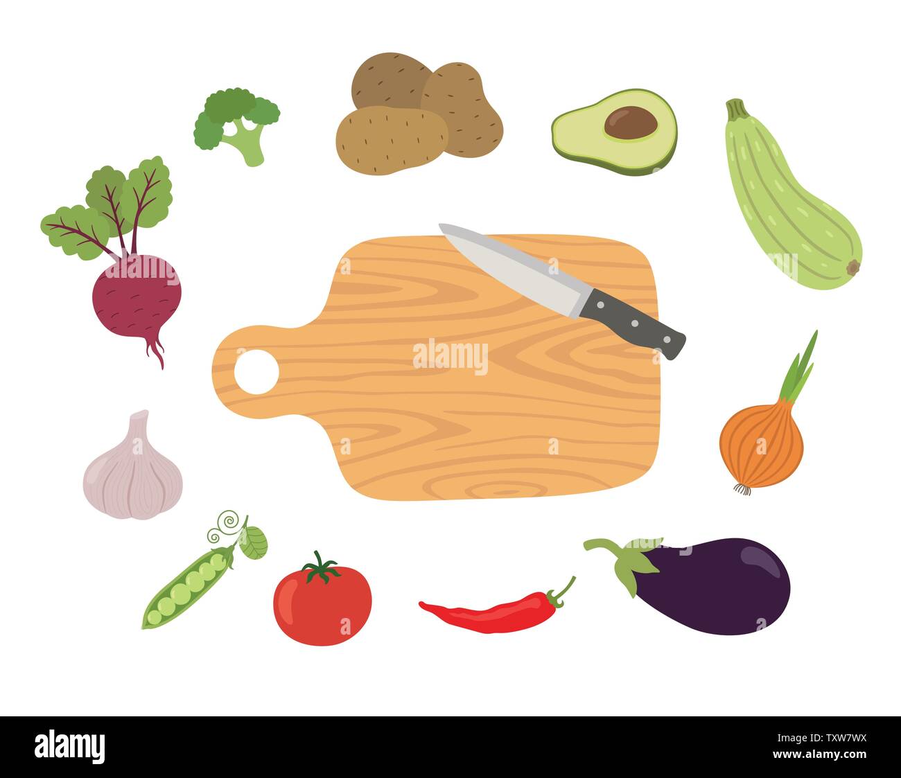 Kitchen board tomato Stock Vector Images - Alamy
