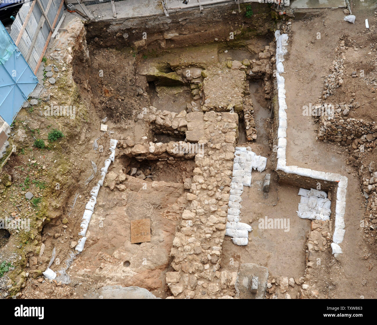 An overview of the excavation site, uncovered by Israeli archeologists ...