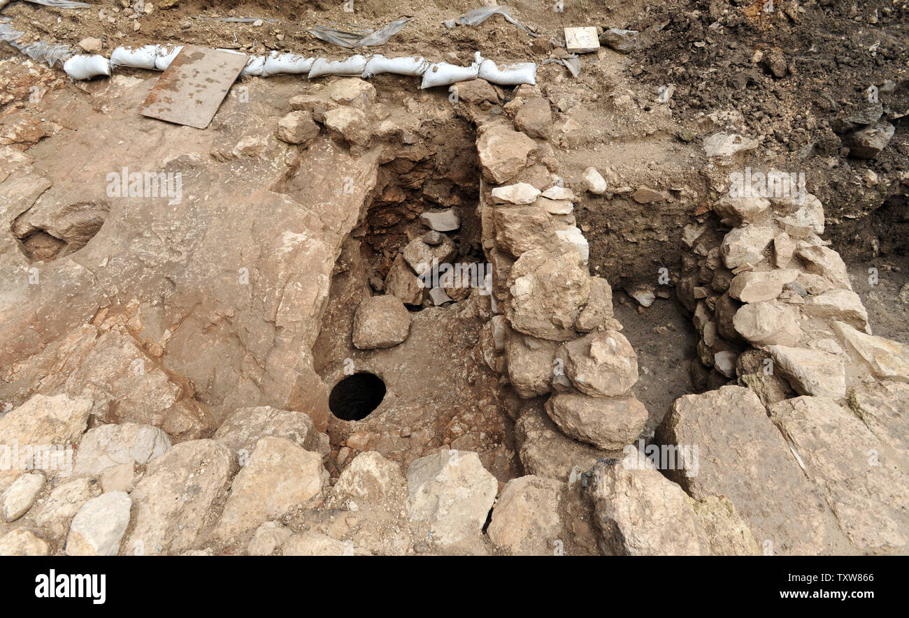 A view of rooms uncovered by Israeli archeologists of a house dating to ...