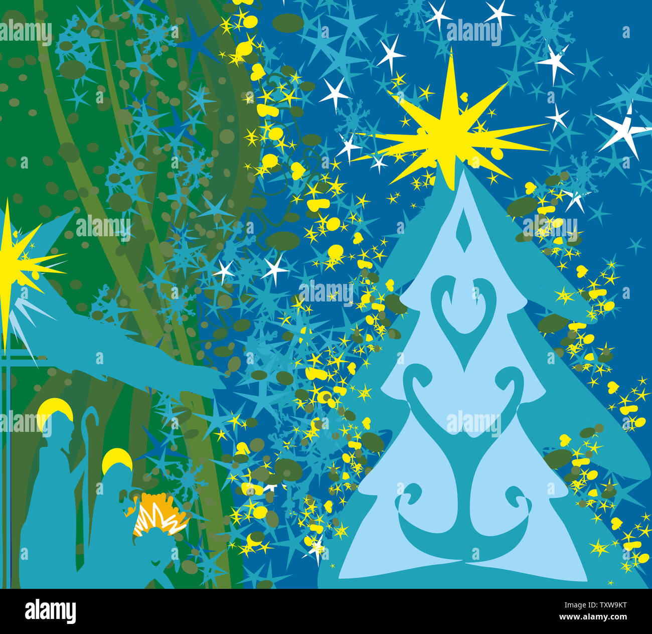 Baby Jesus Christmas Background Blue
