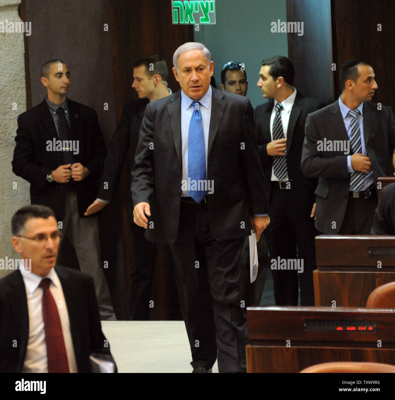 Israeli Prime Minister Benjamin Netanyahu arrives for a special ...