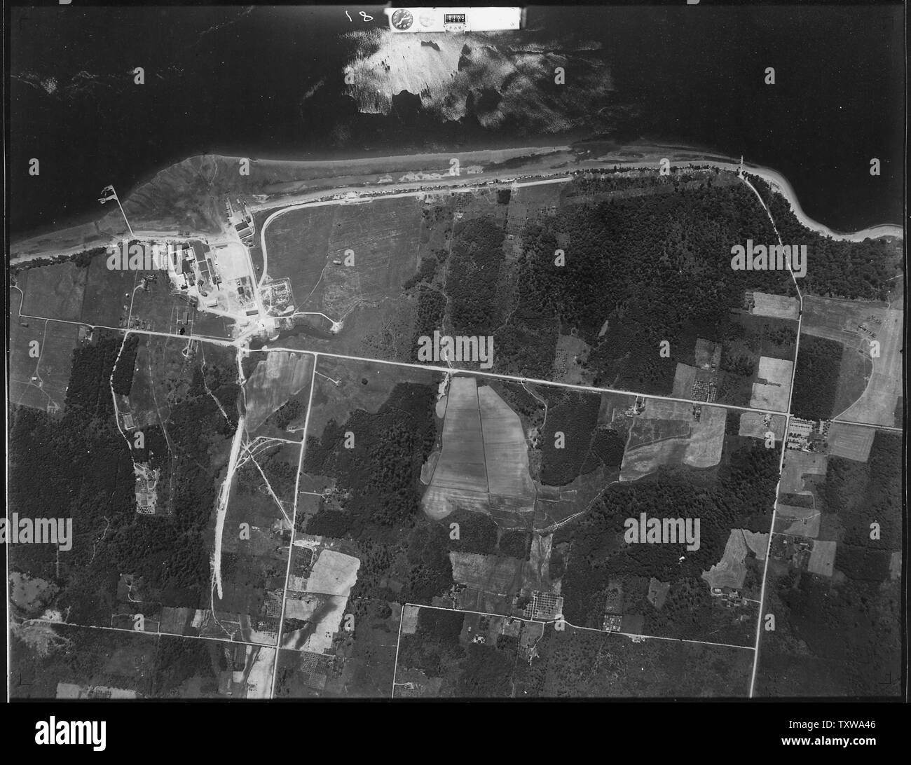 Aerial view of prison; Scope and content: The photos in the collections ...