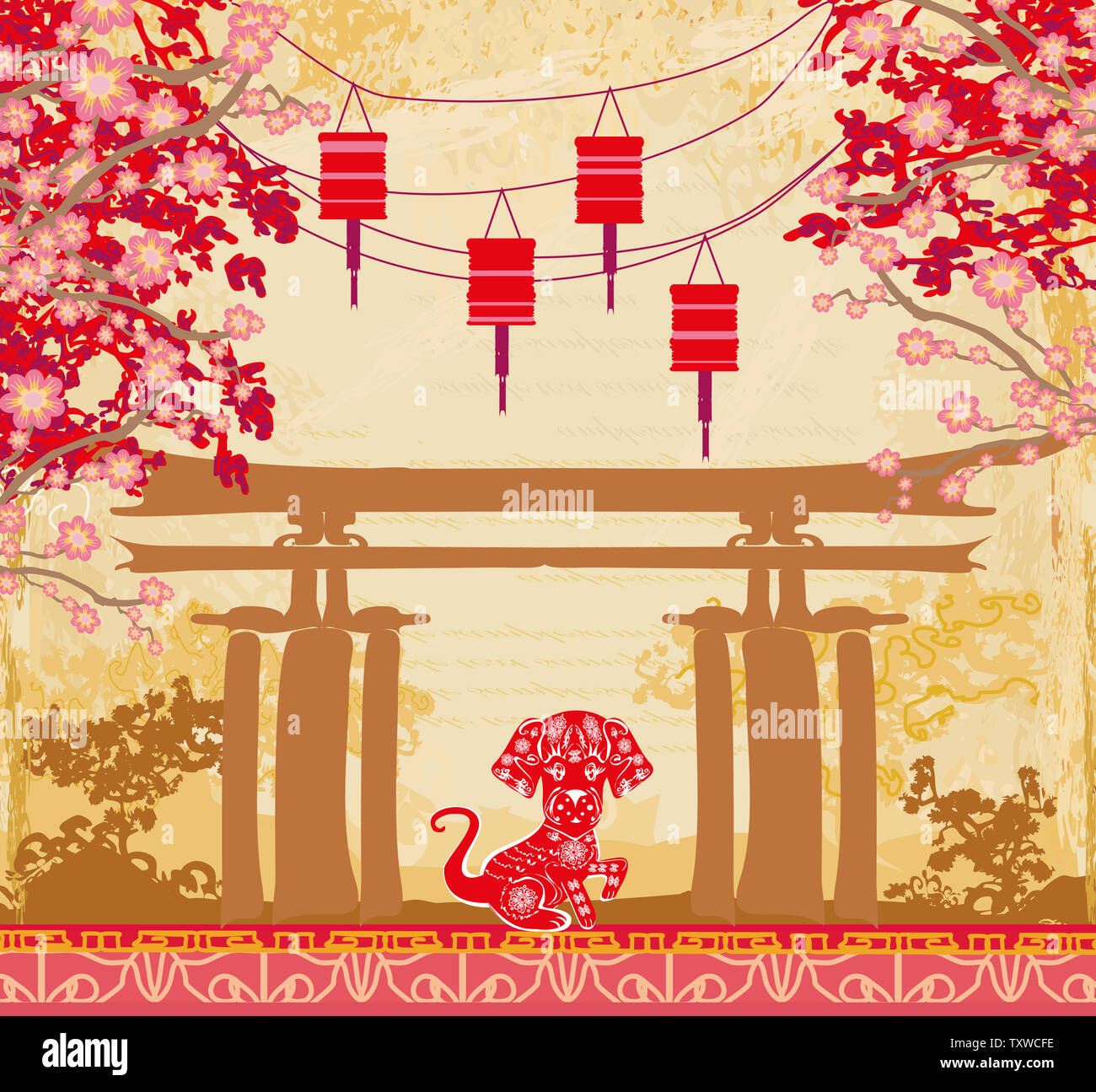Chinese zodiac the year of Dog Stock Photo - Alamy