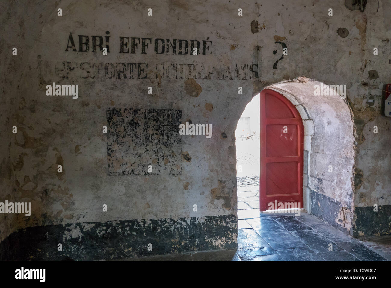 Inside view of the citadel of Dinant Stock Photo - Alamy