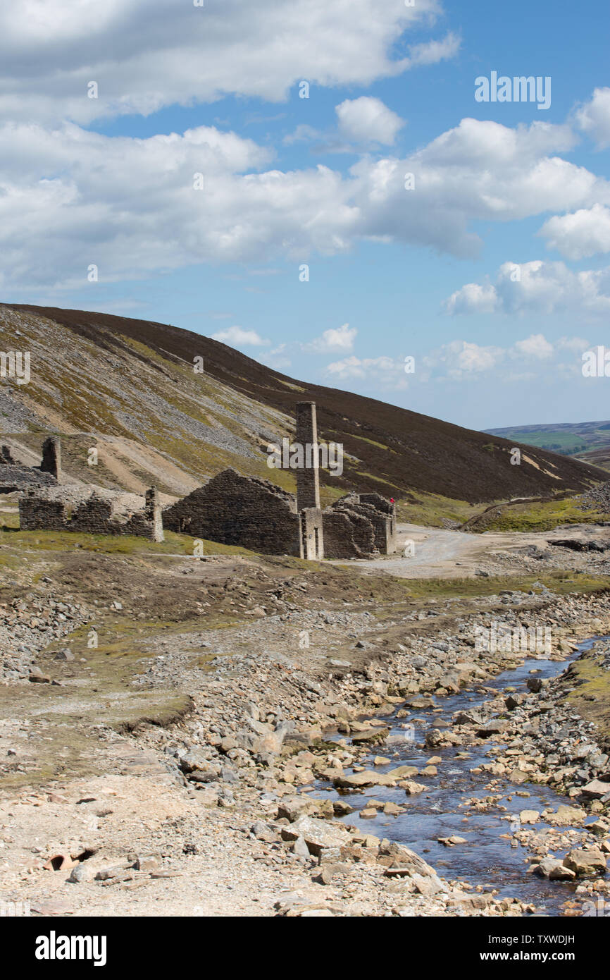 The old Old Gang Lead Mine & smelting mill, Reeth, Swaledale, North ...
