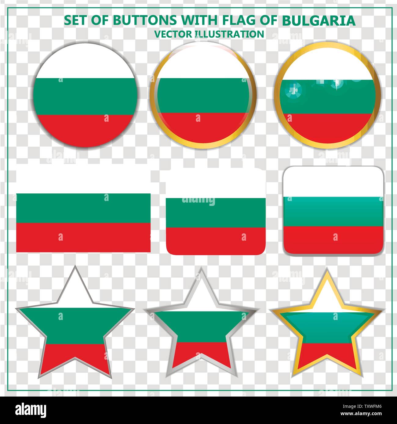 Bright buttons with flag of Bulgaria . Happy Bulgaria day background ...