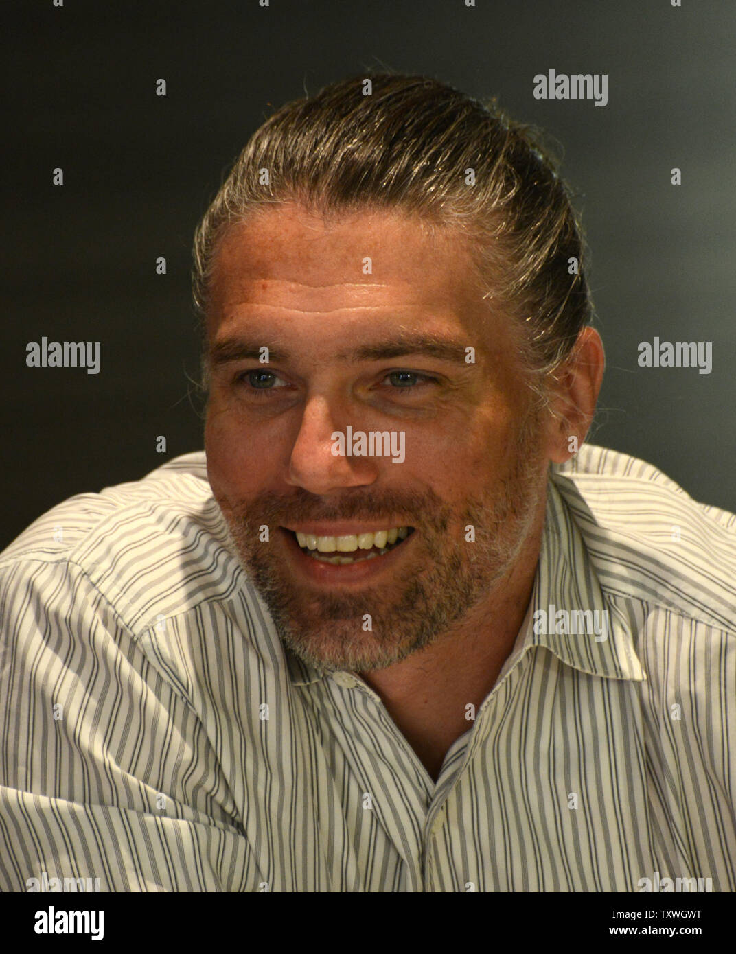 American actor Anson Mount of the television series "Hell On Wheels ...