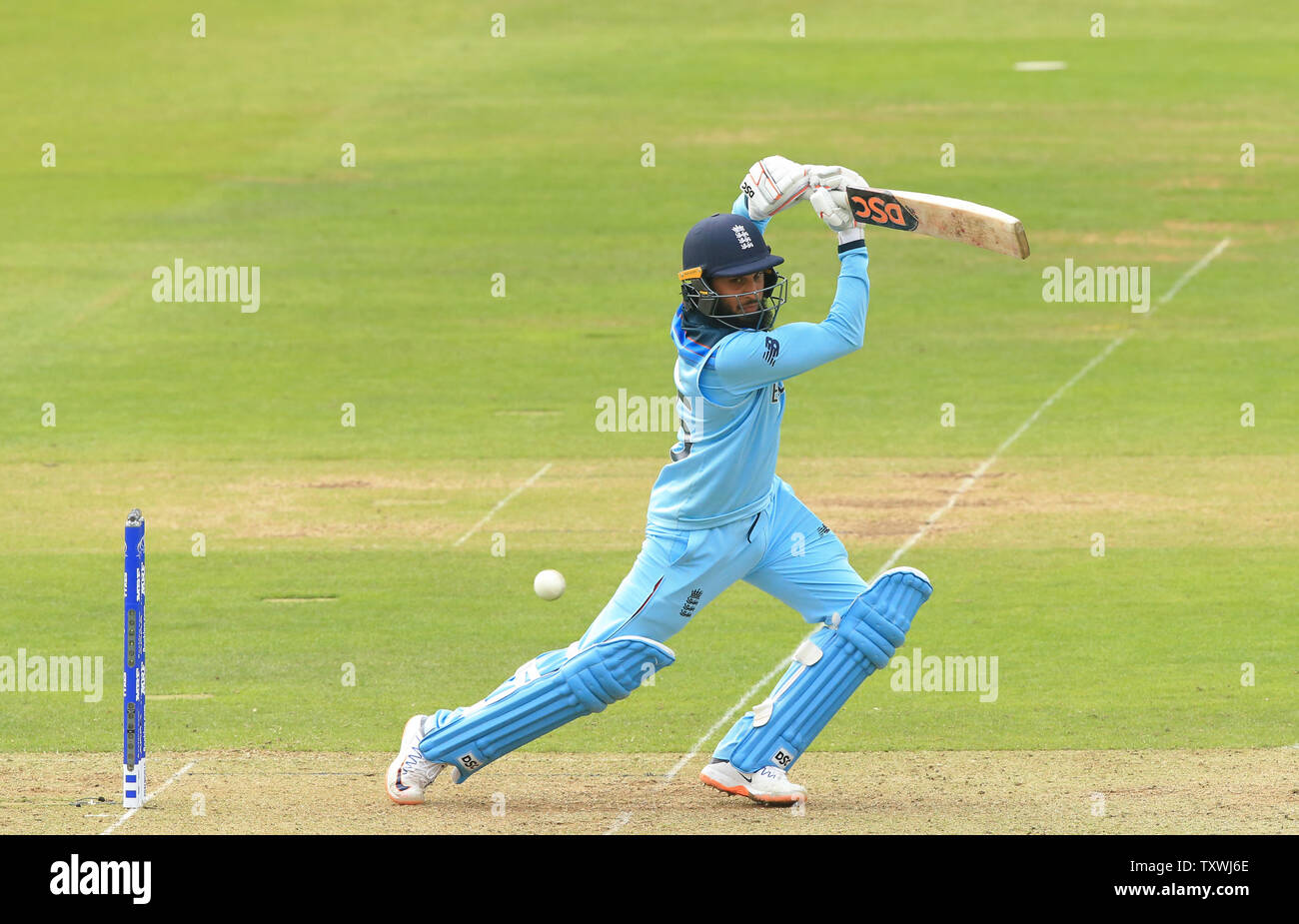 London, UK. 25th June 2019. Adil Rashid of England batting during the ...