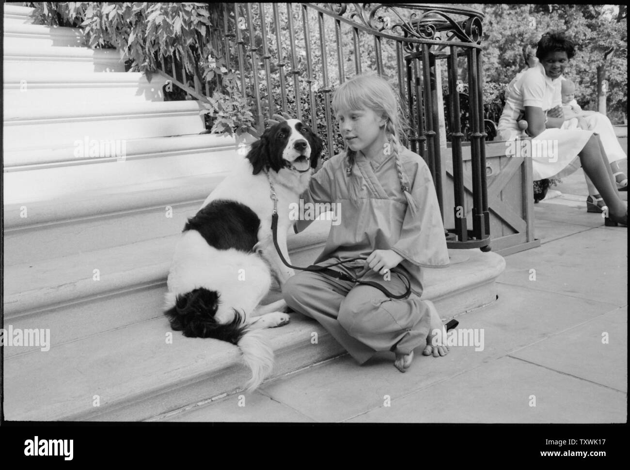 Amy Carter with her dog, Grits Stock Photo - Alamy
