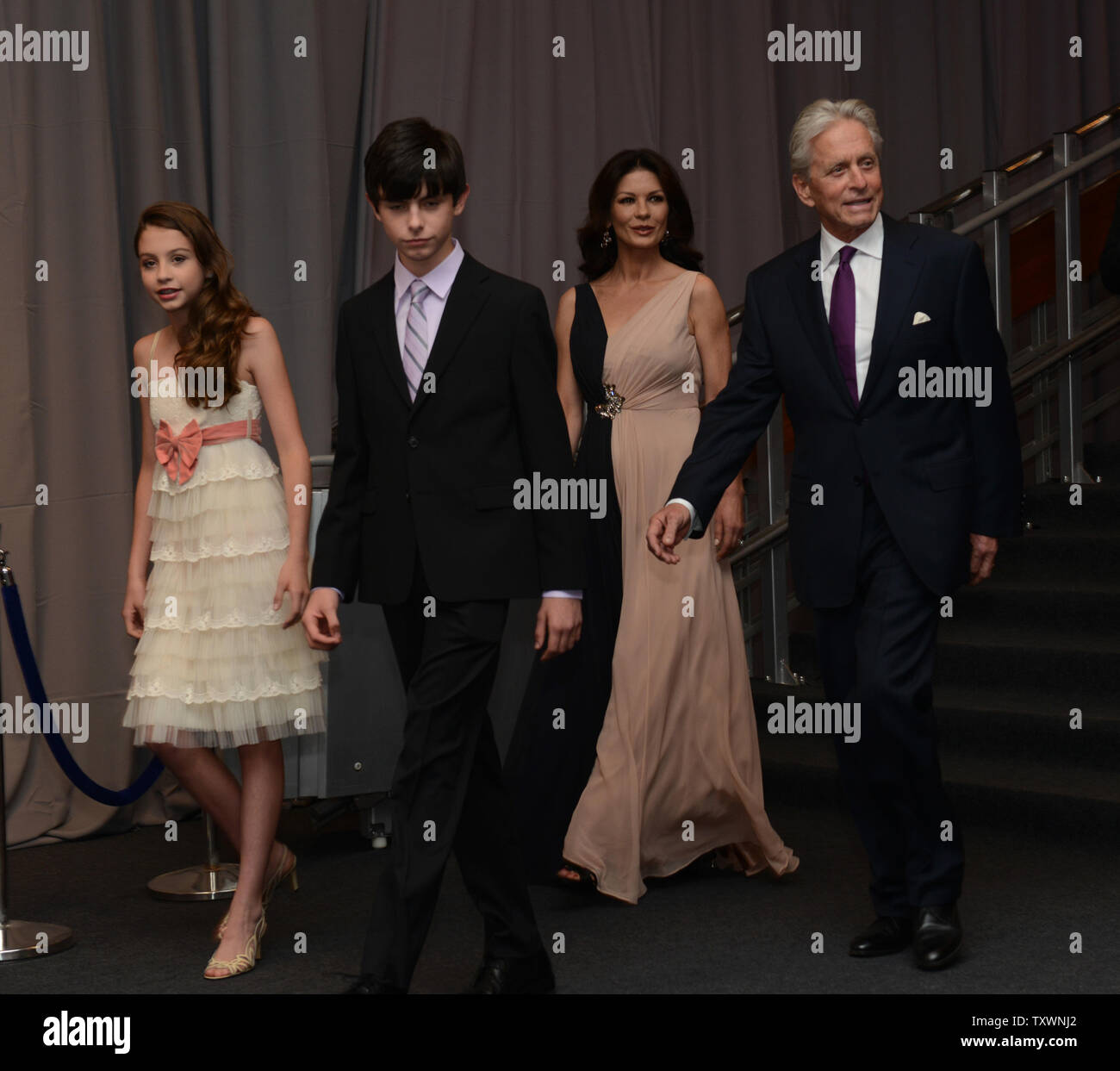 American Jewish actor Michael Douglas arrives with his family, wife ...