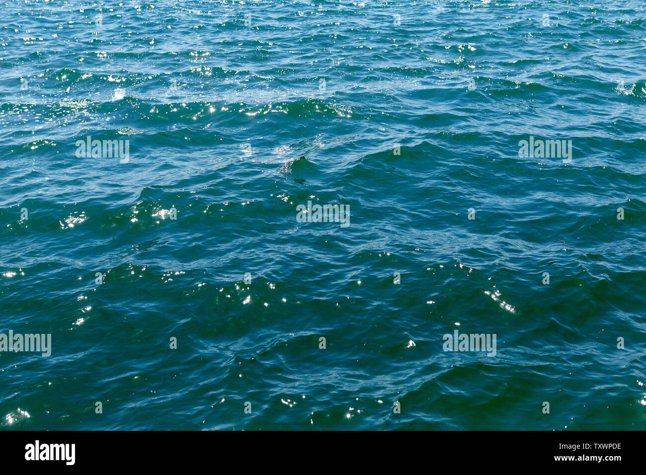 A close up / detail of clear blue seas / waves filling the frame ...