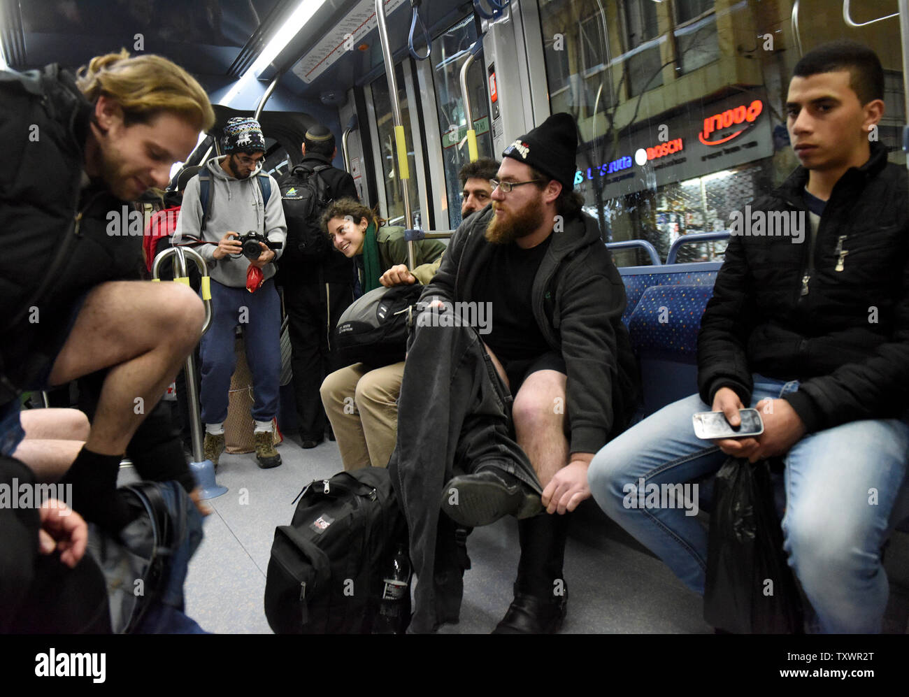 Israelis ride the light rail train without pants on 'No Pants Day' in ...